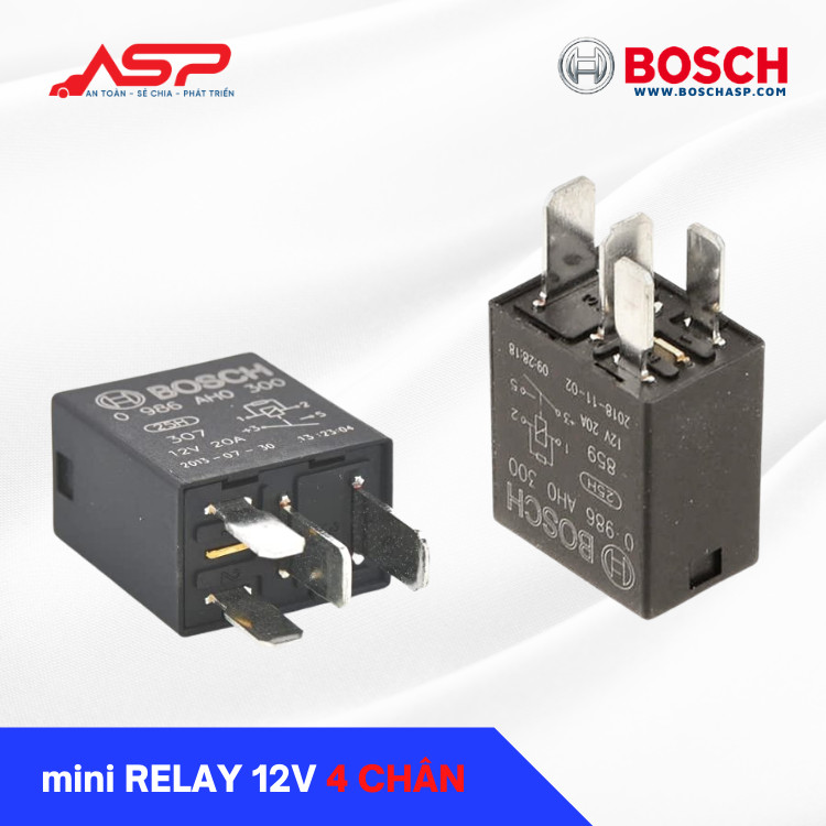 Relay BOSCH 4 Chân Mini 12V – 20A (0986AH0300) - Bosch ASP